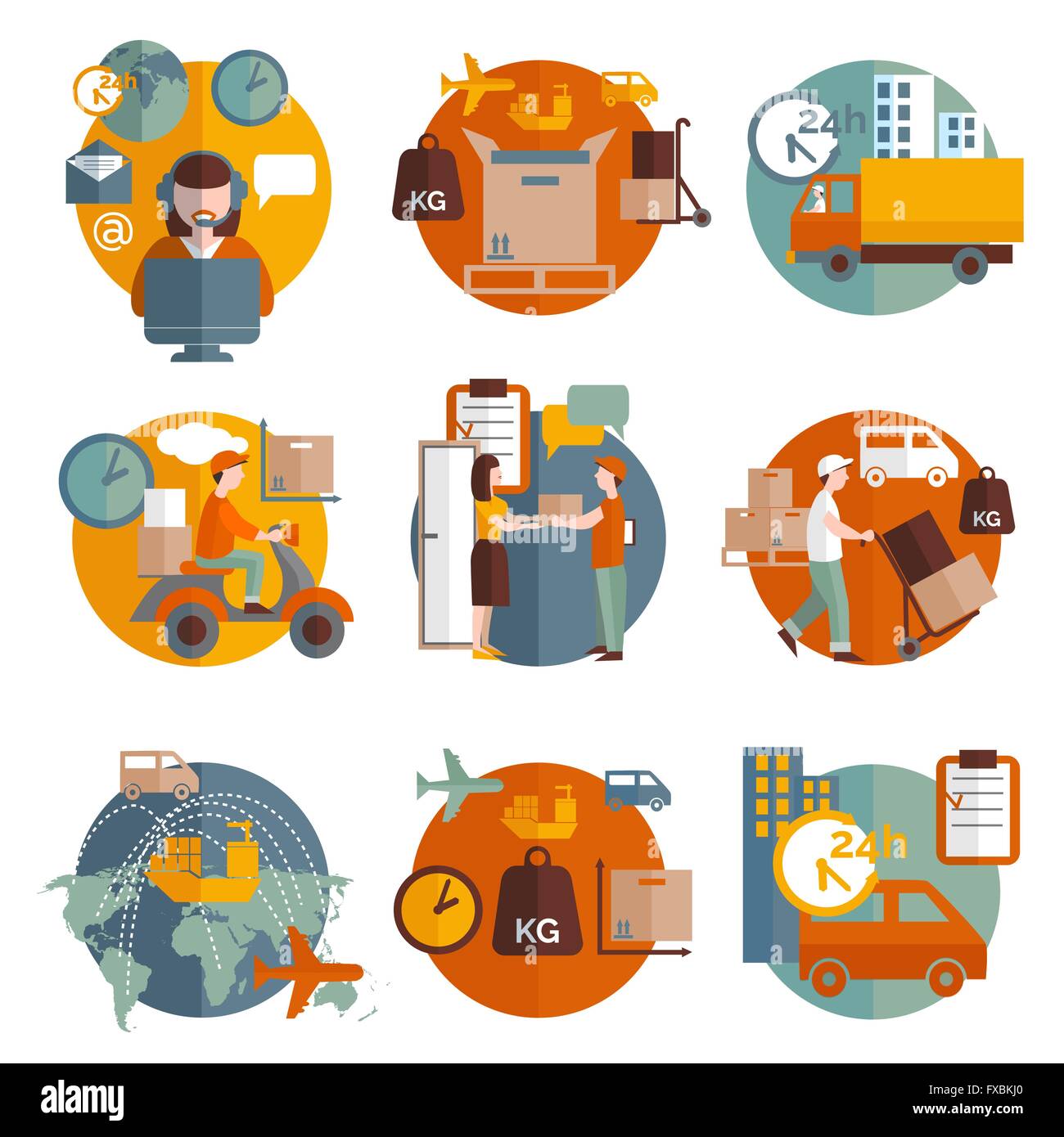 Logistics concept icons set Stock Vector Image & Art - Alamy