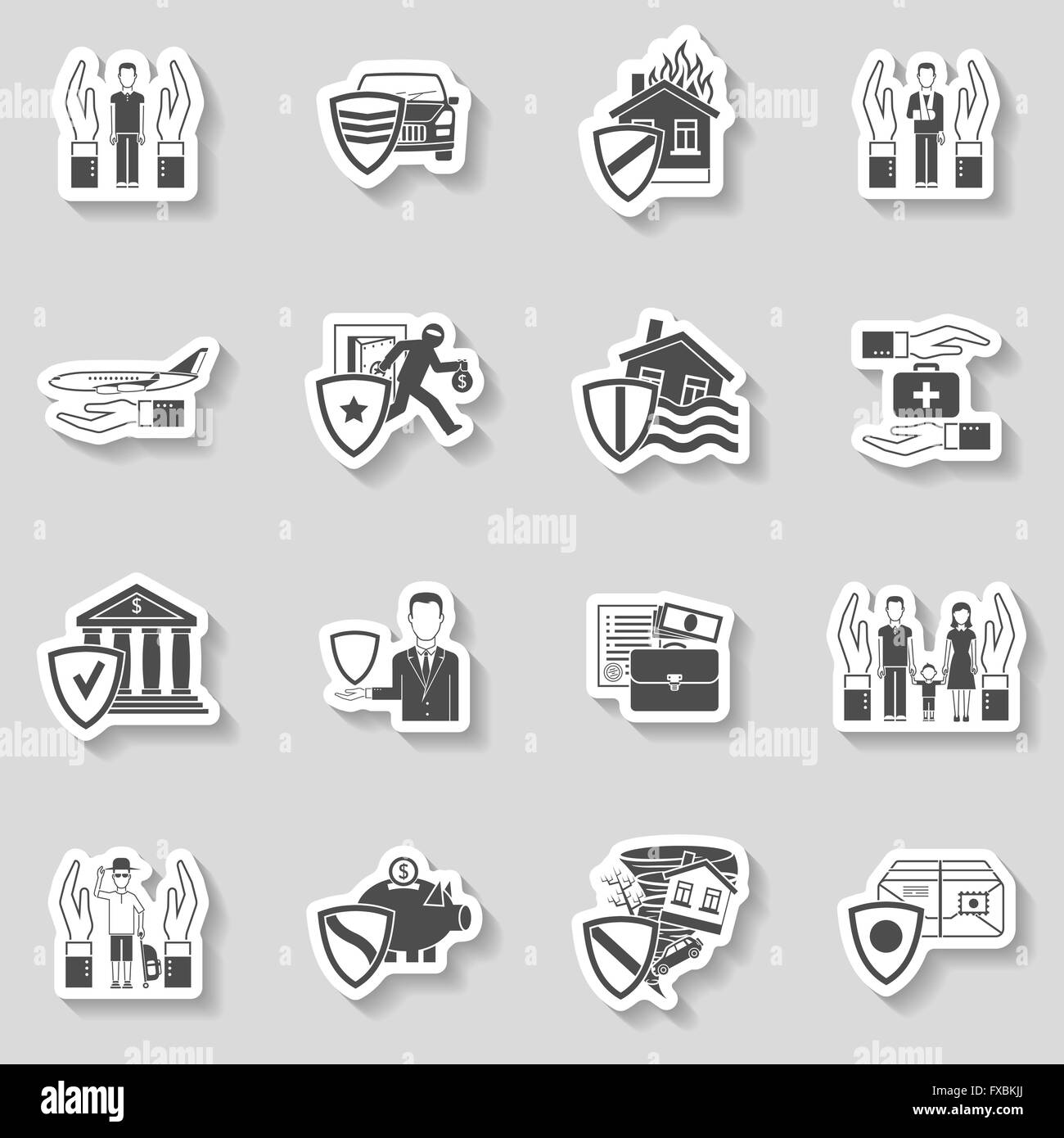 Insurance Sticker Set Stock Vector Image & Art - Alamy