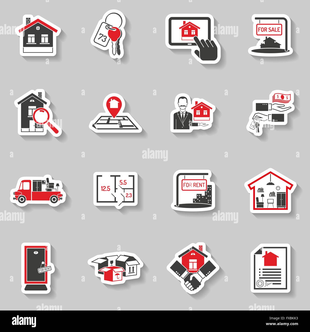 Real Estate Sticker Set Stock Vector Image & Art - Alamy