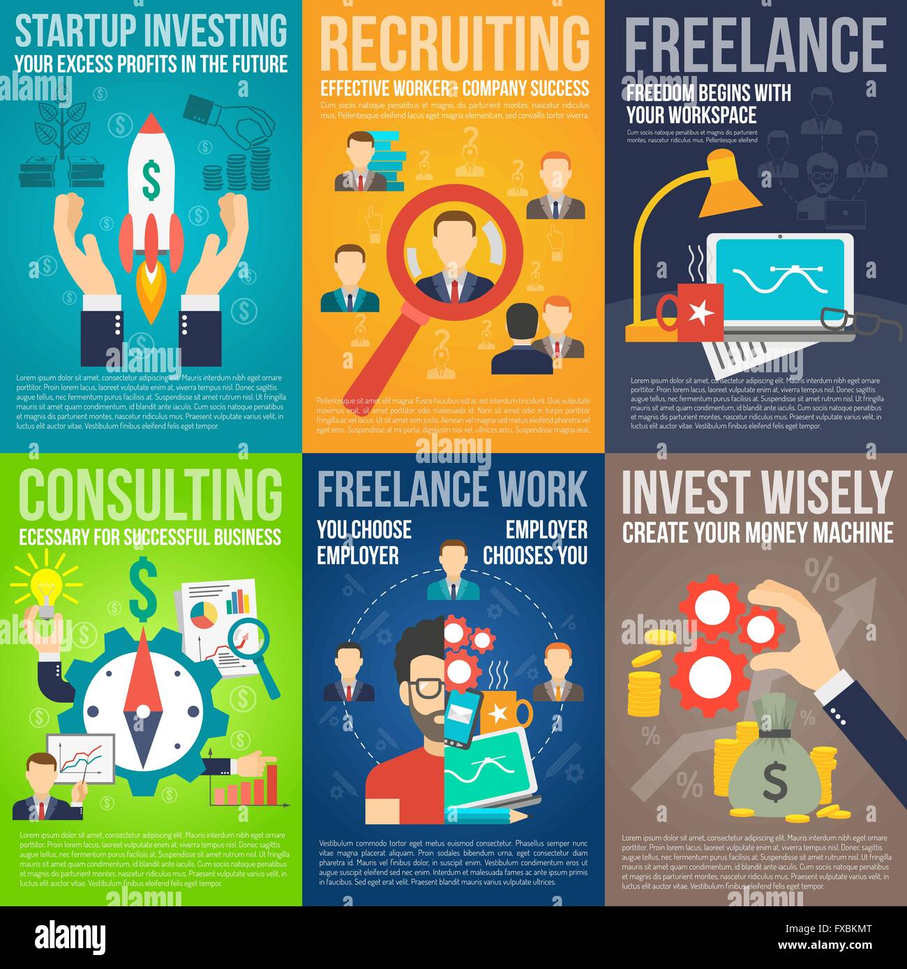 Business Poster Set Stock Vector Image & Art - Alamy