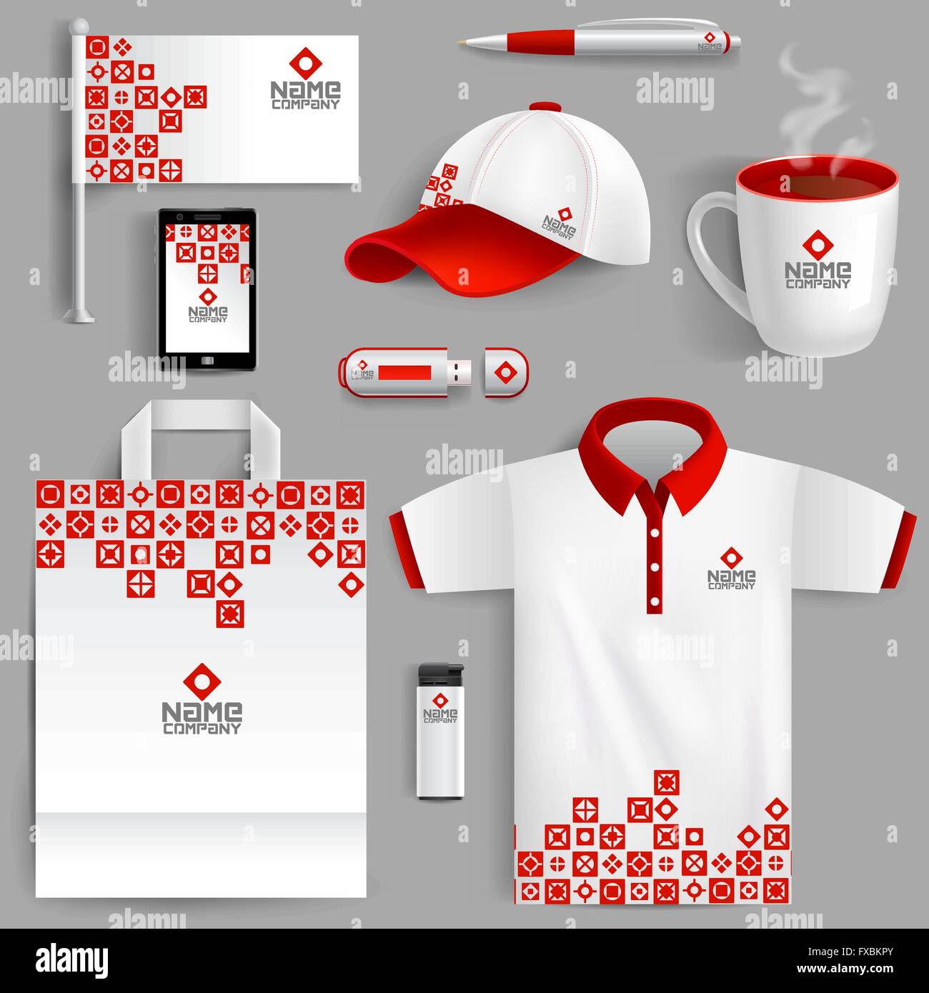 Corporate Identity Red Stock Vector Image & Art - Alamy