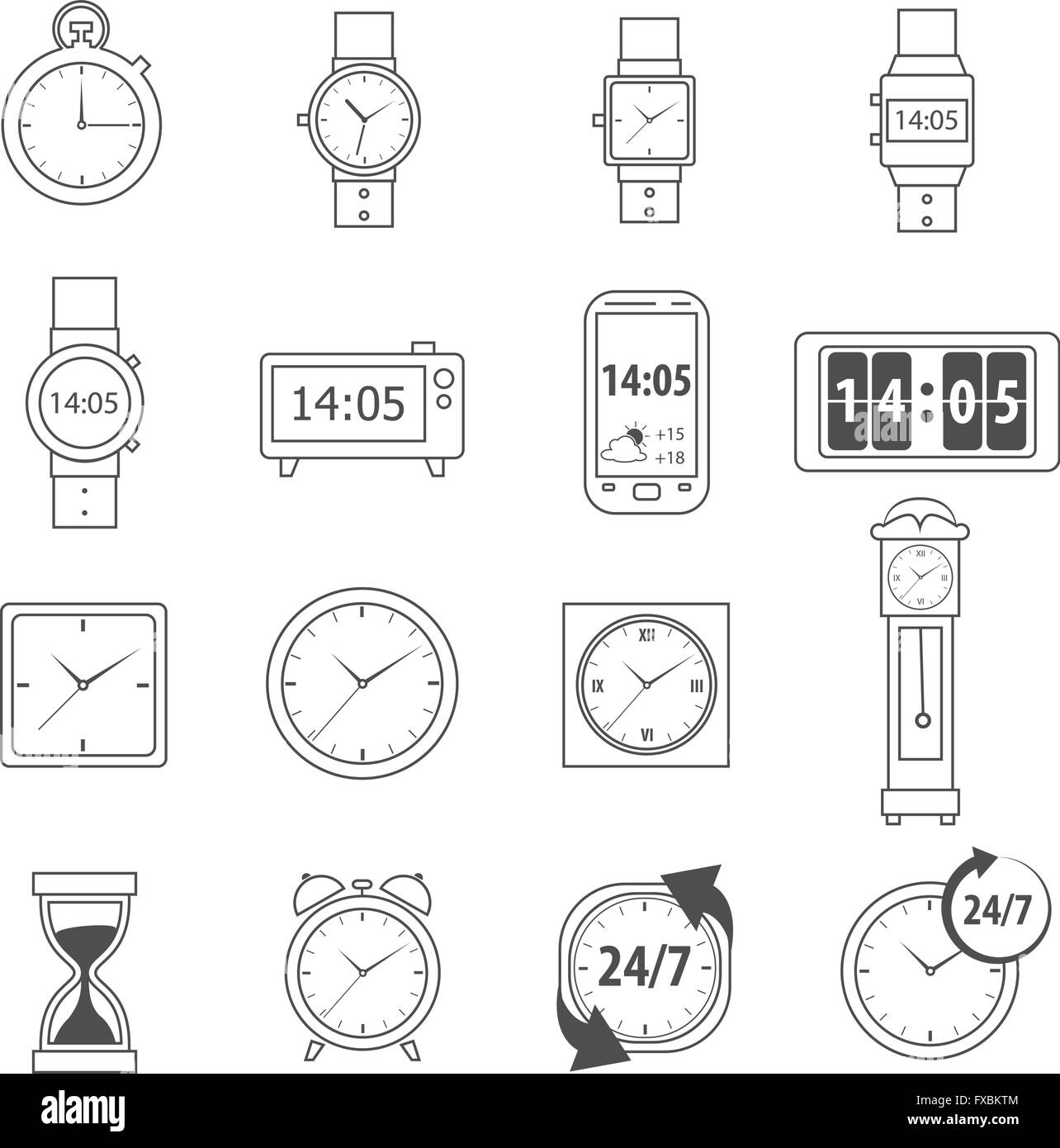 Quartz clock movement Stock Vector Images - Alamy