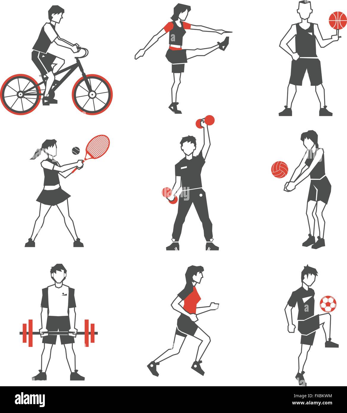 Sport People Icon Black Stock Vector Image & Art - Alamy