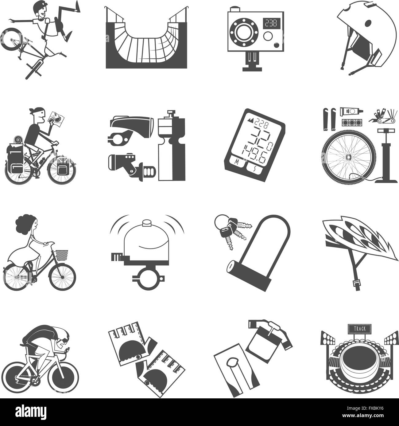 Bike lock icon black hi-res stock photography and images - Alamy