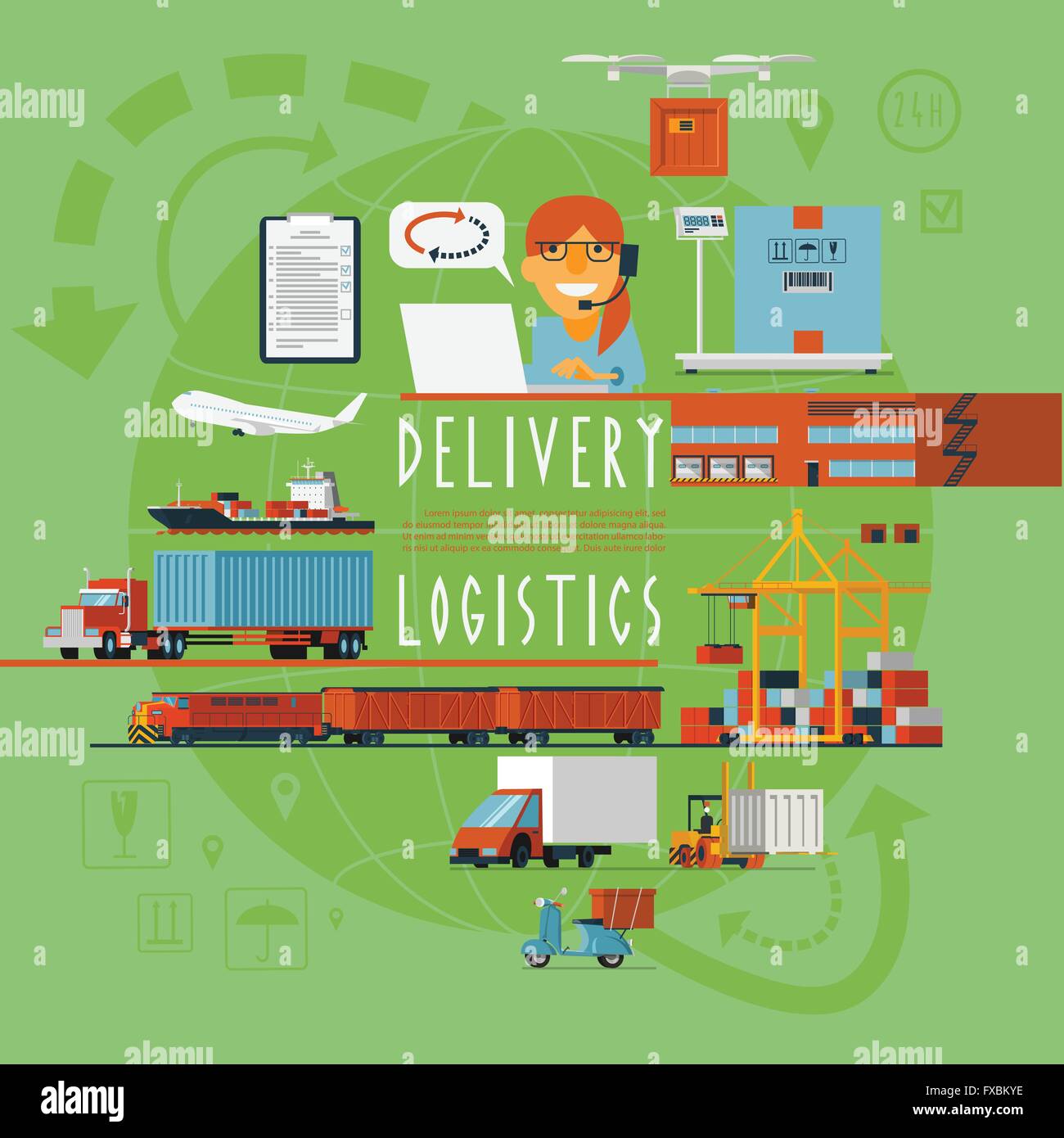 Worldwide transportation logistic concept poster Stock Vector Image ...