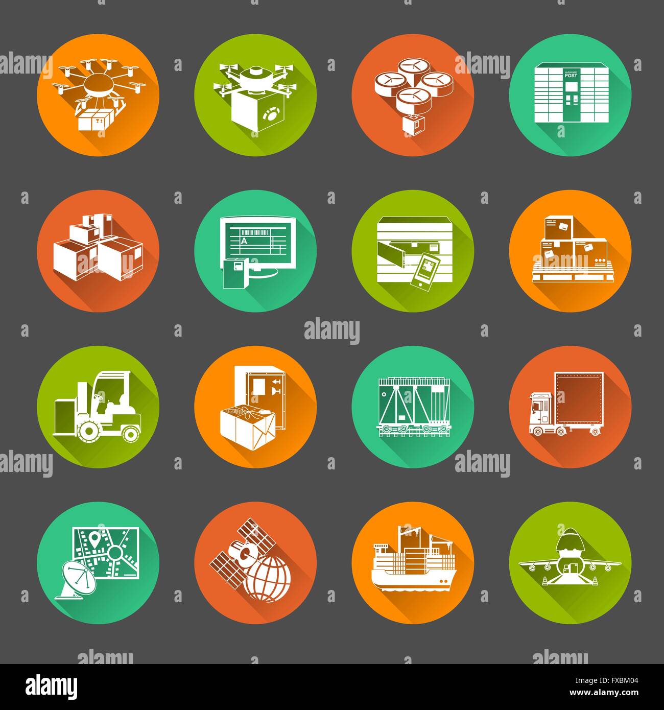 New logistics flat circle icons set Stock Vector Image & Art - Alamy