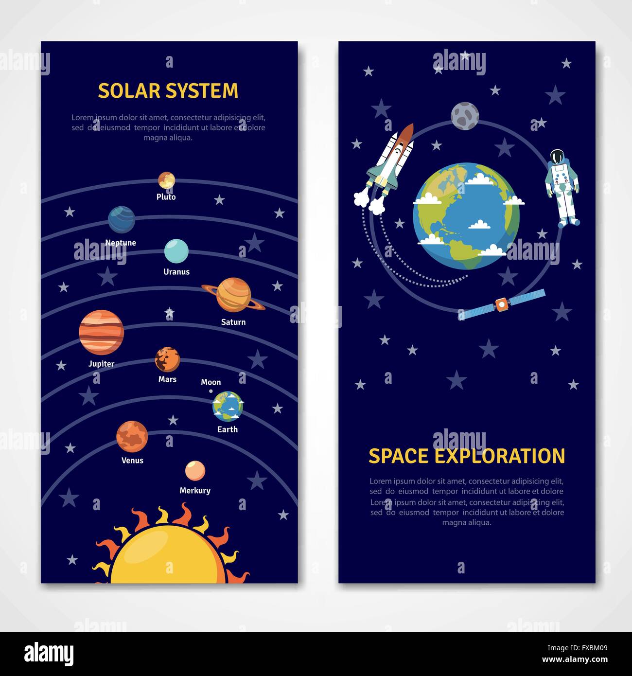 Solar system and space exploration banners Stock Vector Image & Art - Alamy