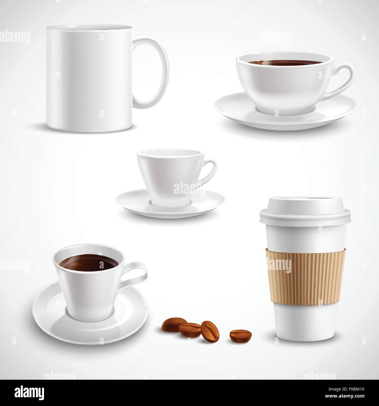 Realistic Coffee Set Stock Vector Image & Art - Alamy