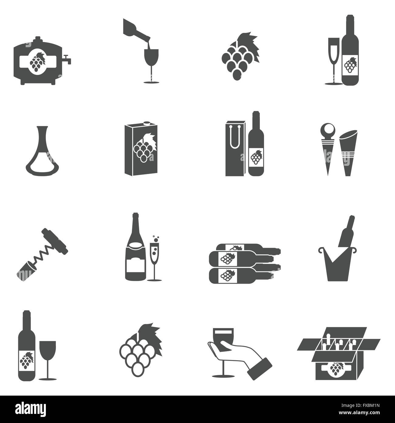 Wine Icon Set Stock Vector Image & Art - Alamy