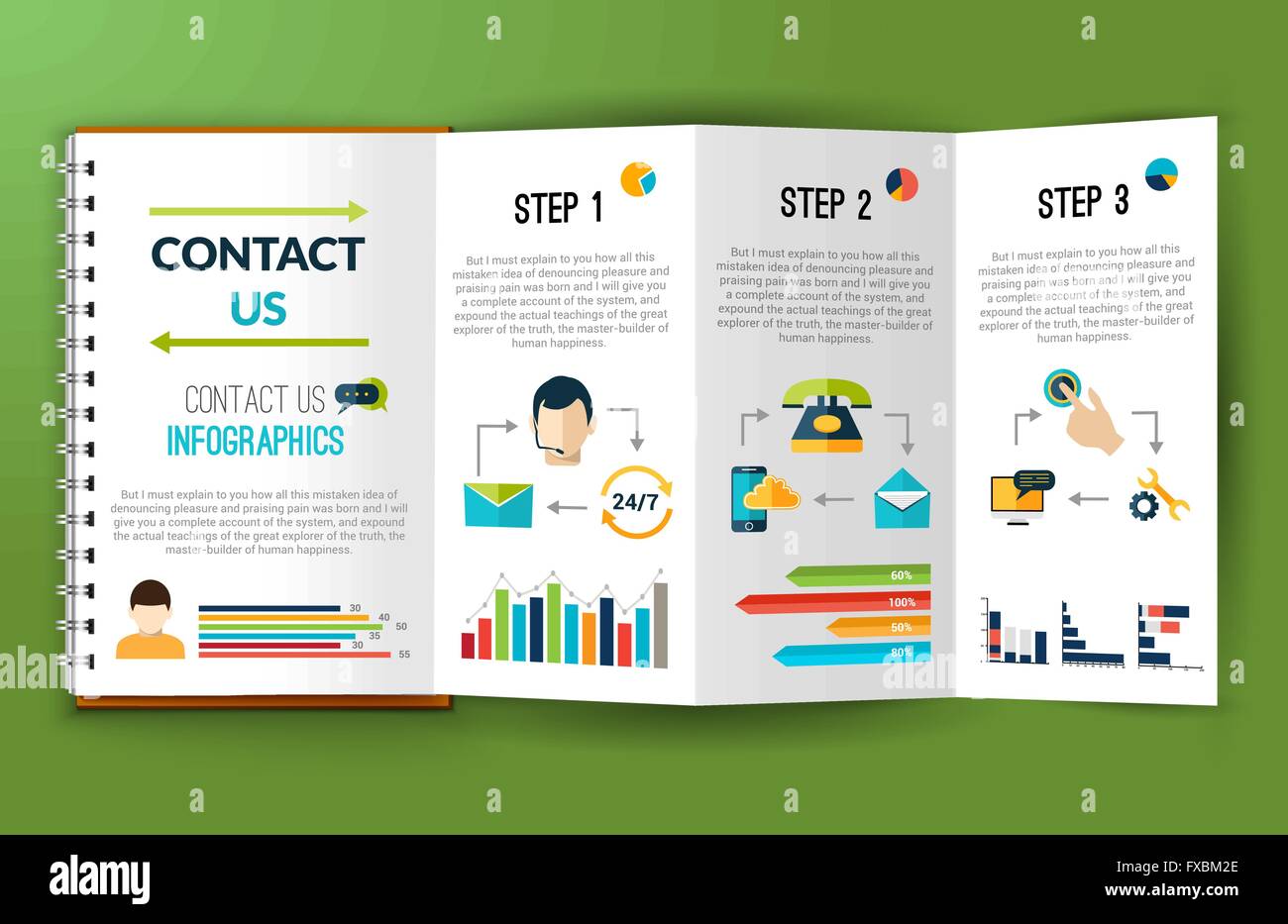 Contact us infographics Stock Vector Images - Alamy