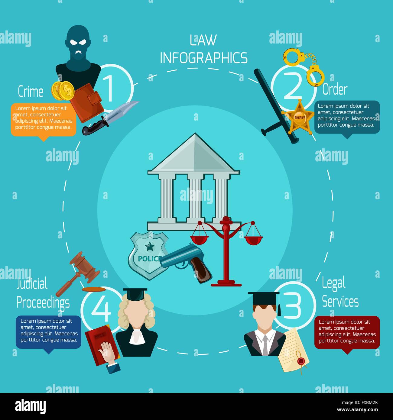Law Infographics Set Stock Vector Image & Art - Alamy