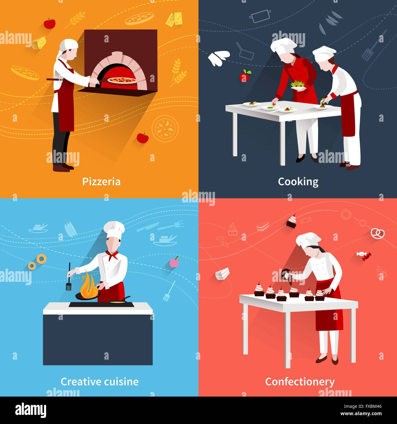 Cooking Flat Set Stock Vector Image & Art - Alamy