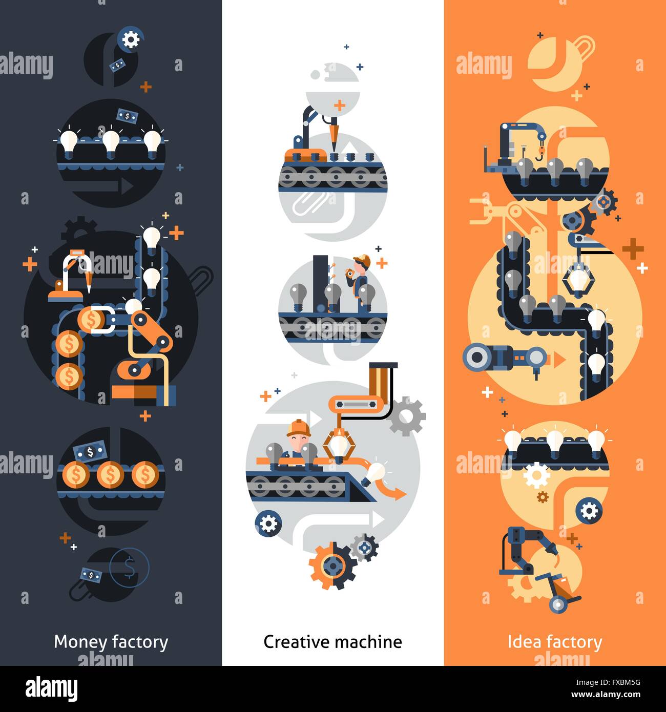 Mass production conveyor Stock Vector Images - Alamy