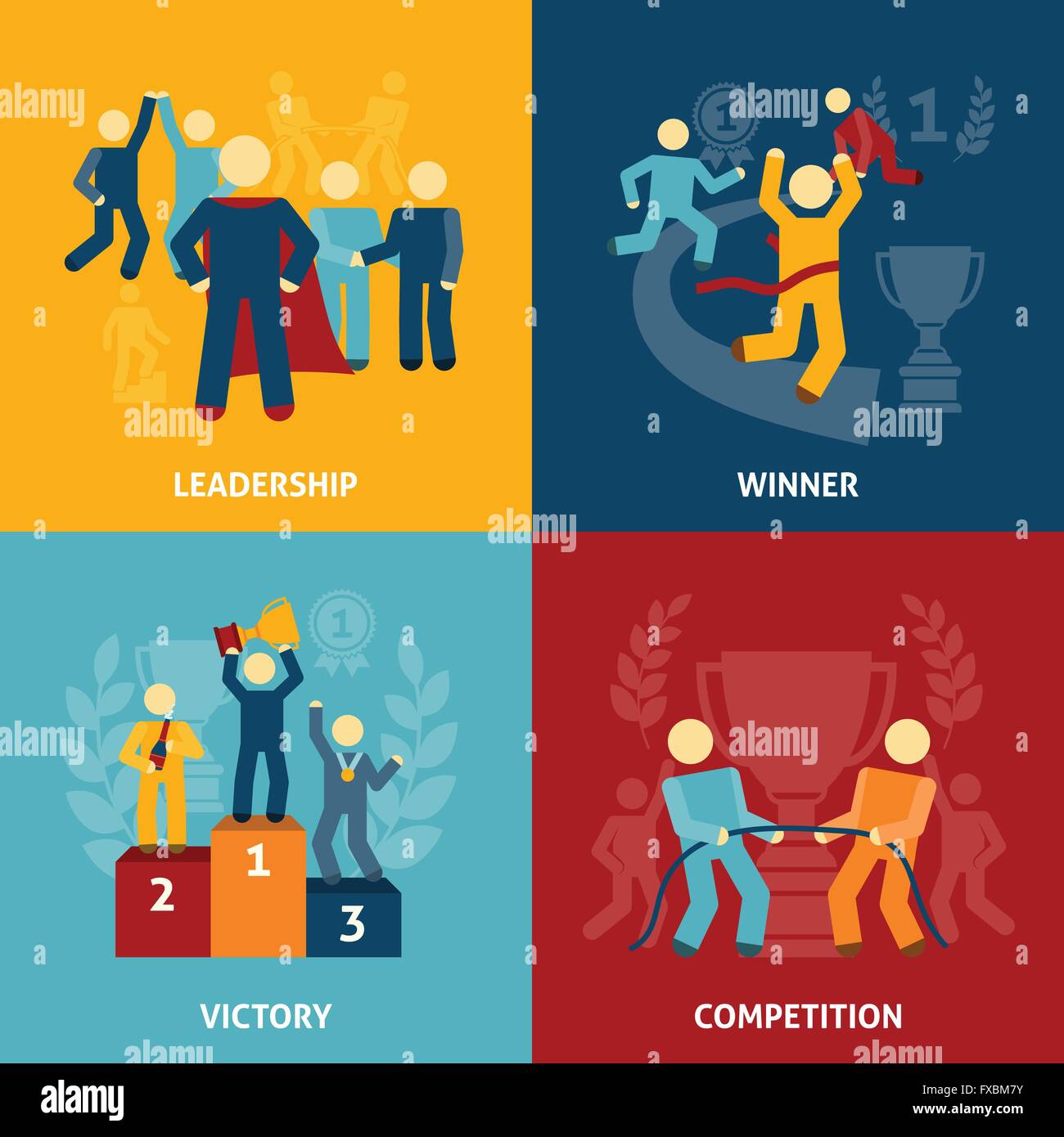 Competition flat icons set Stock Vector Image & Art - Alamy