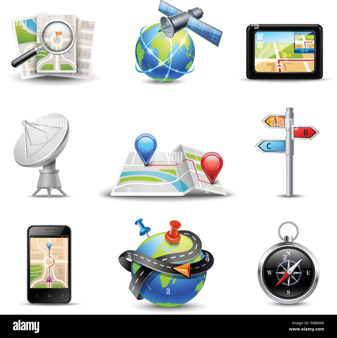 Realistic Navigation Icons Stock Vector Image & Art - Alamy