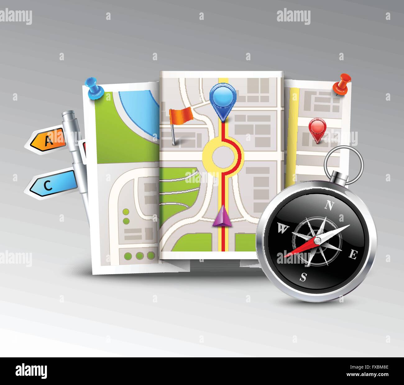 Navigation Realistic Background Stock Vector Image & Art - Alamy
