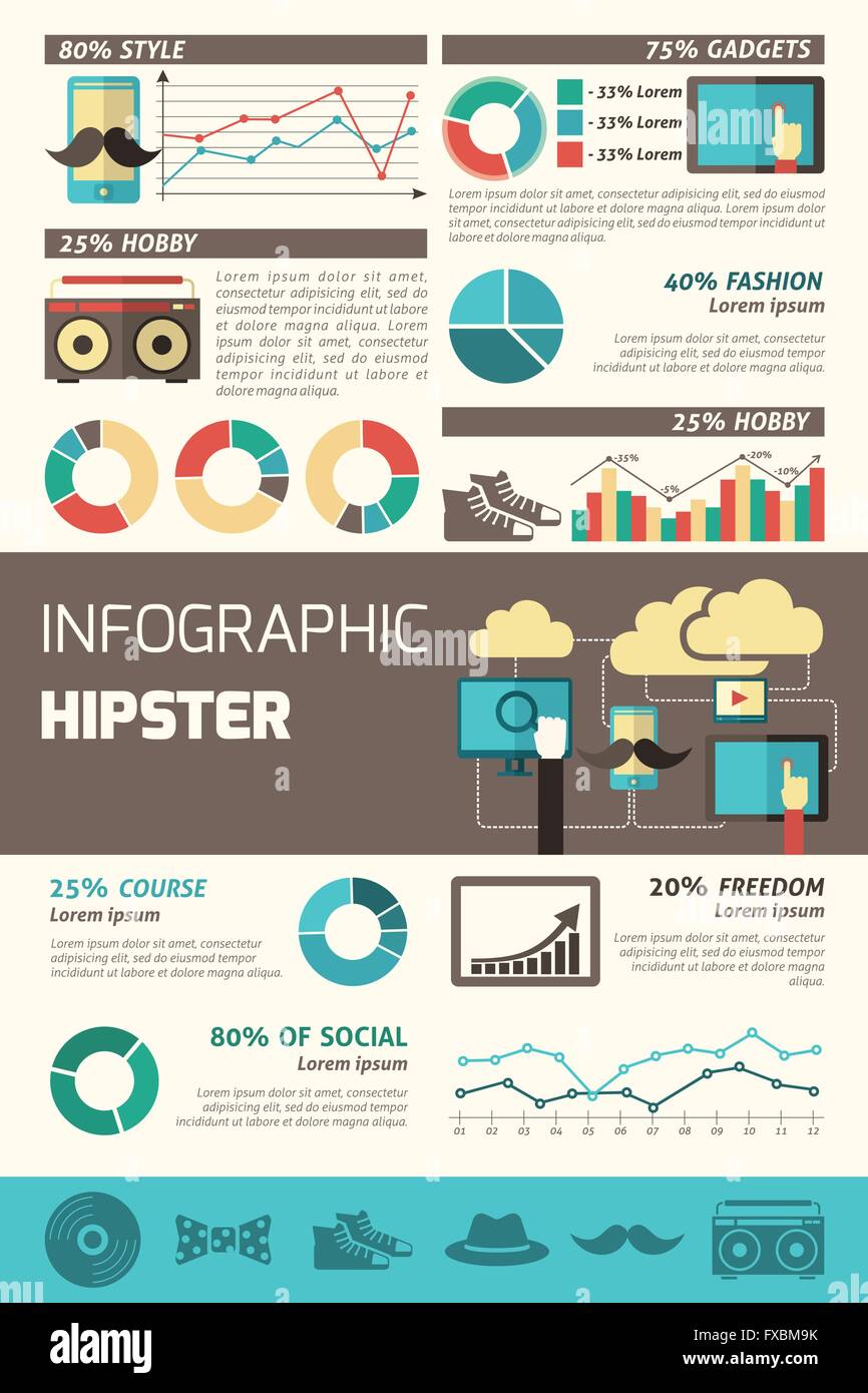 Hipster Infographics Set Stock Vector Image & Art - Alamy