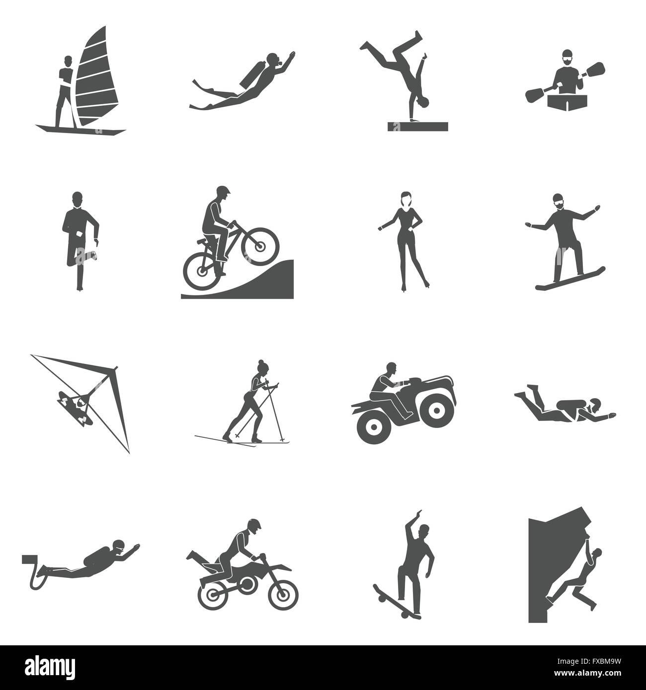 Extreme Sports Icons Stock Vector Image & Art - Alamy