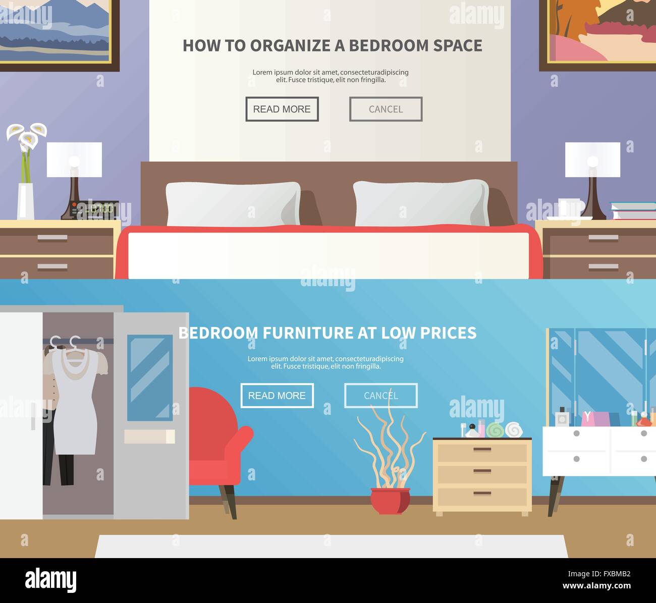 Bedroom Furniture Banner Stock Vector Image & Art - Alamy