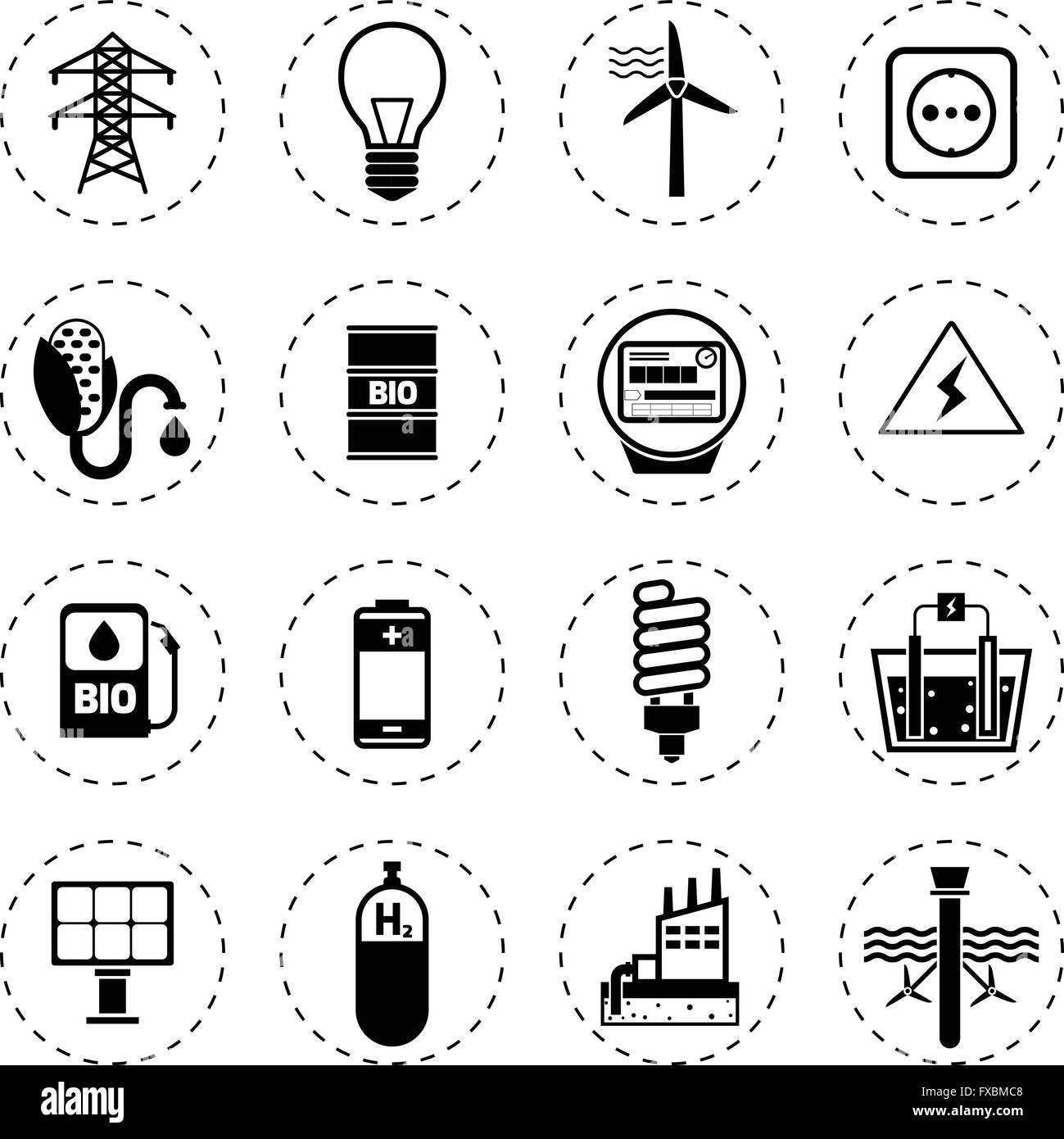 Alternative Energy Icons Black Stock Vector Image & Art - Alamy