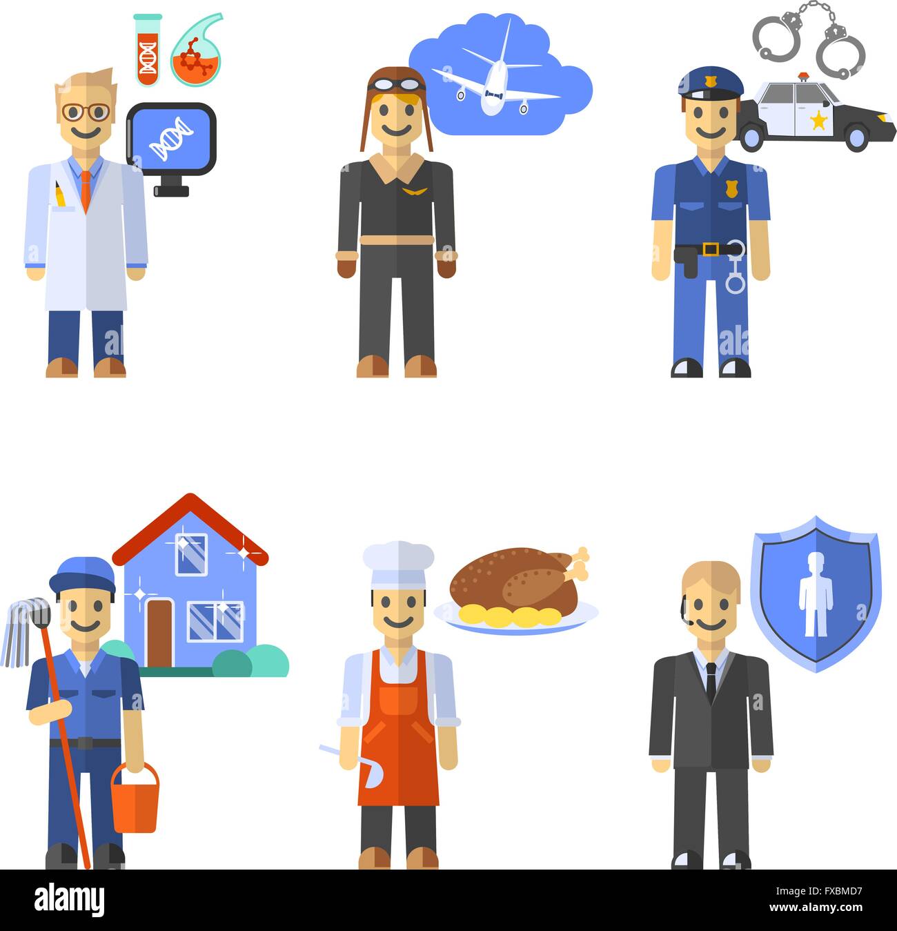 Profession Characters Set Stock Vector Image & Art - Alamy