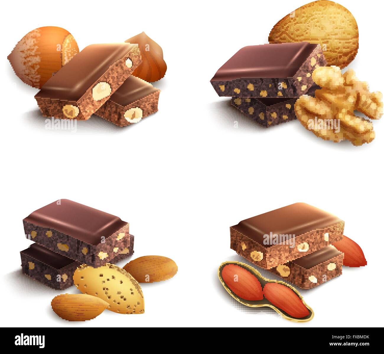 Chocolate With Nuts Stock Vector Image & Art - Alamy