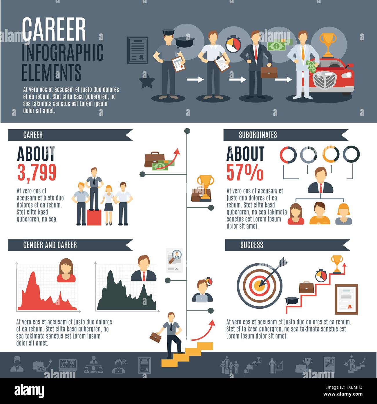 Career Infographics Set Stock Vector Image & Art - Alamy
