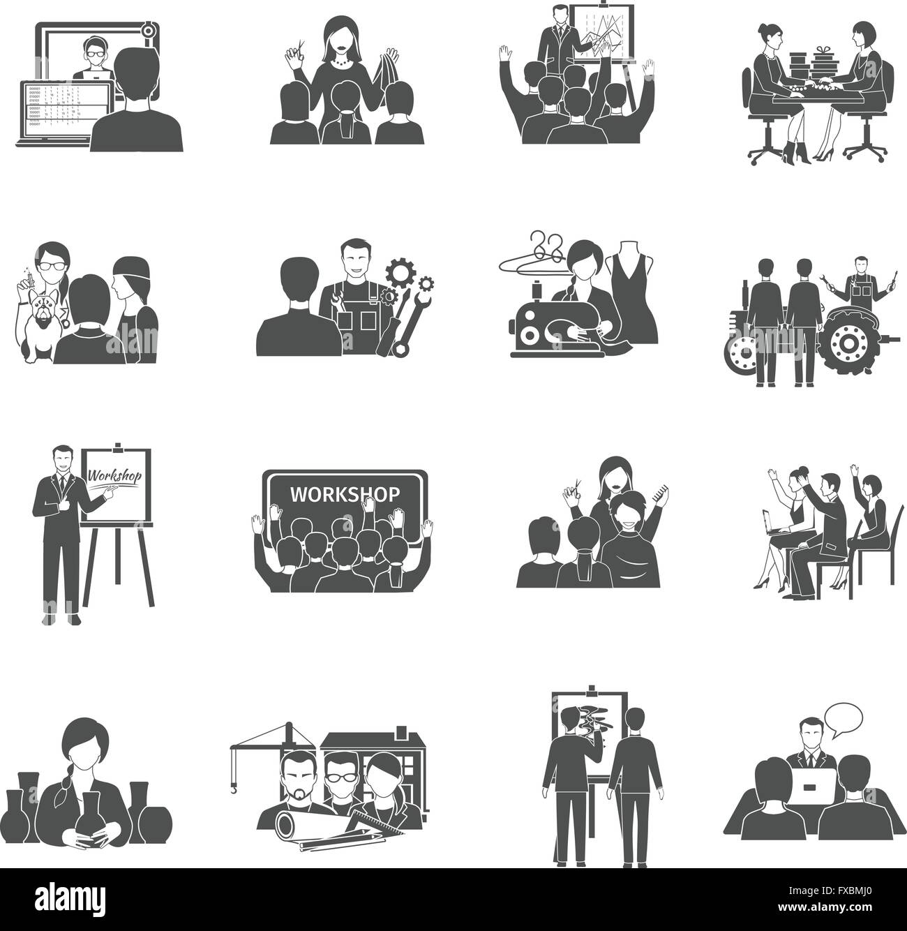 Workshop Icons Set Stock Vector Image & Art - Alamy