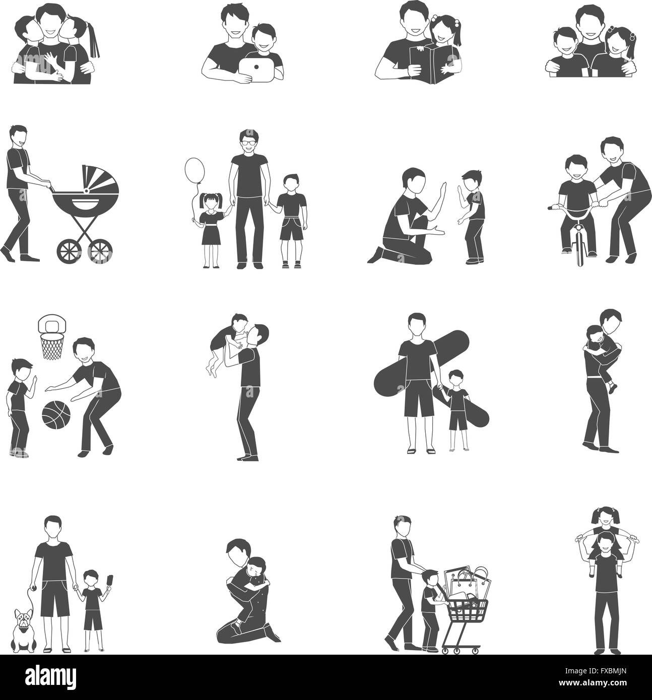 Fatherhood man holding child Stock Vector Images - Alamy