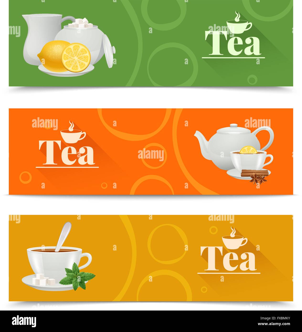 Tea Banners Set Stock Vector Image & Art - Alamy