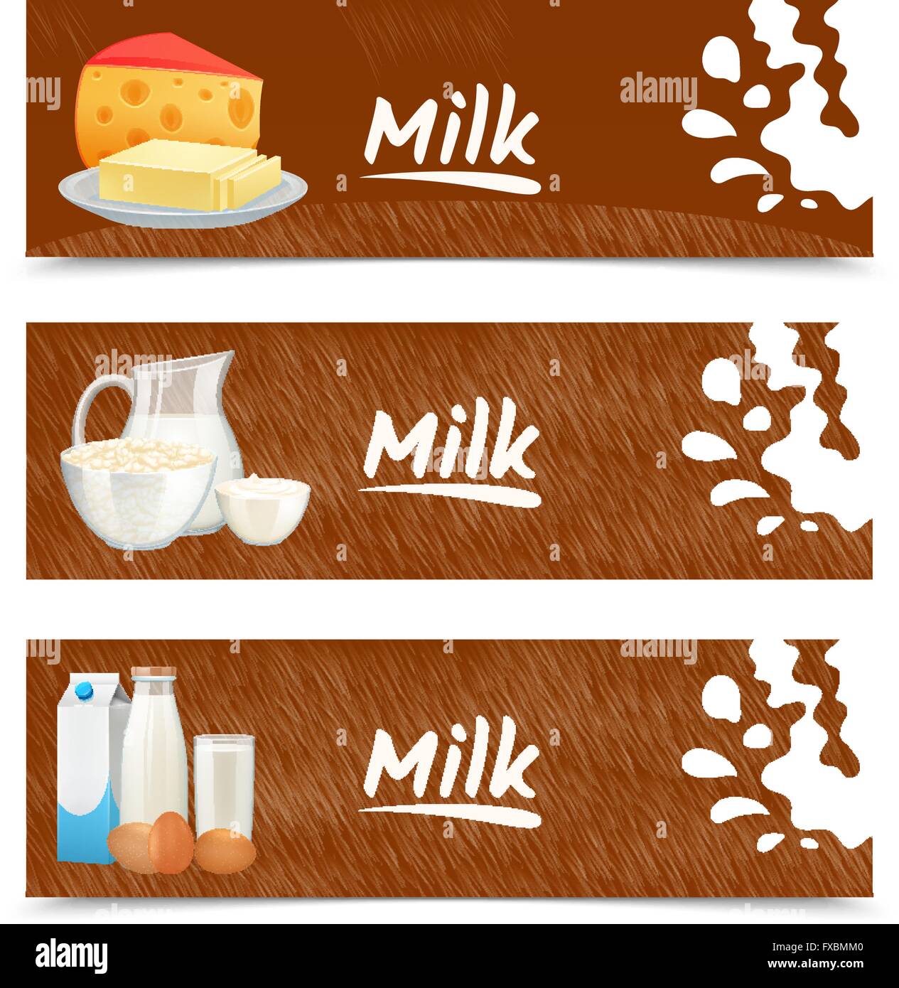 Milk Products Banners Stock Vector Image & Art - Alamy