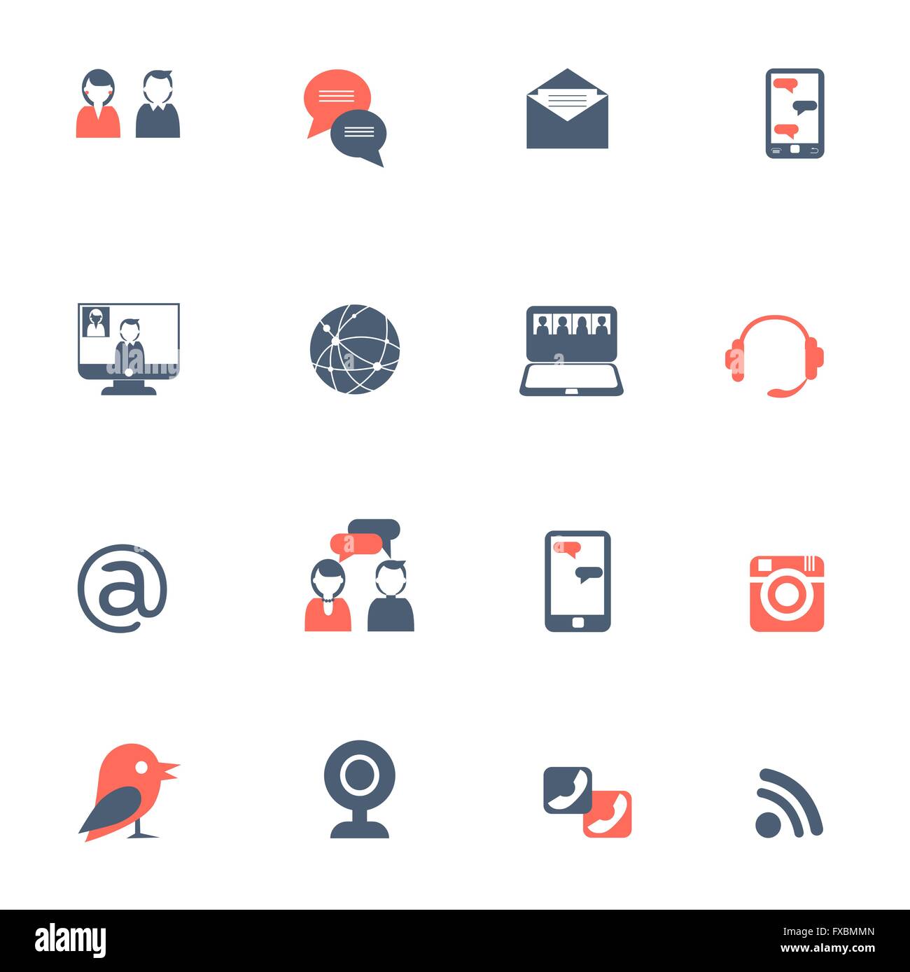 Social network black red icons set Stock Vector Image & Art - Alamy