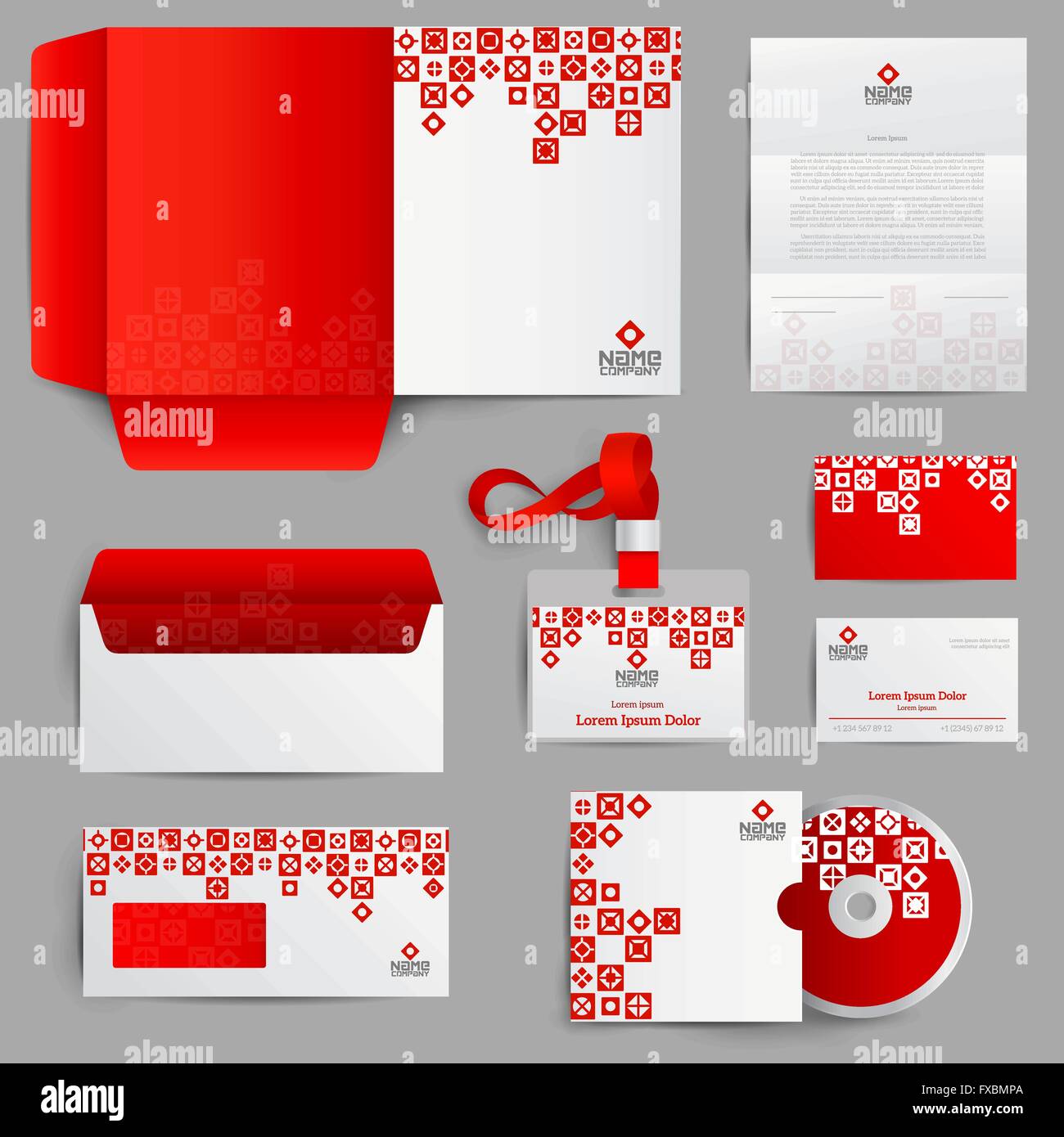 Corporate Identity Red Stock Vector Image & Art - Alamy