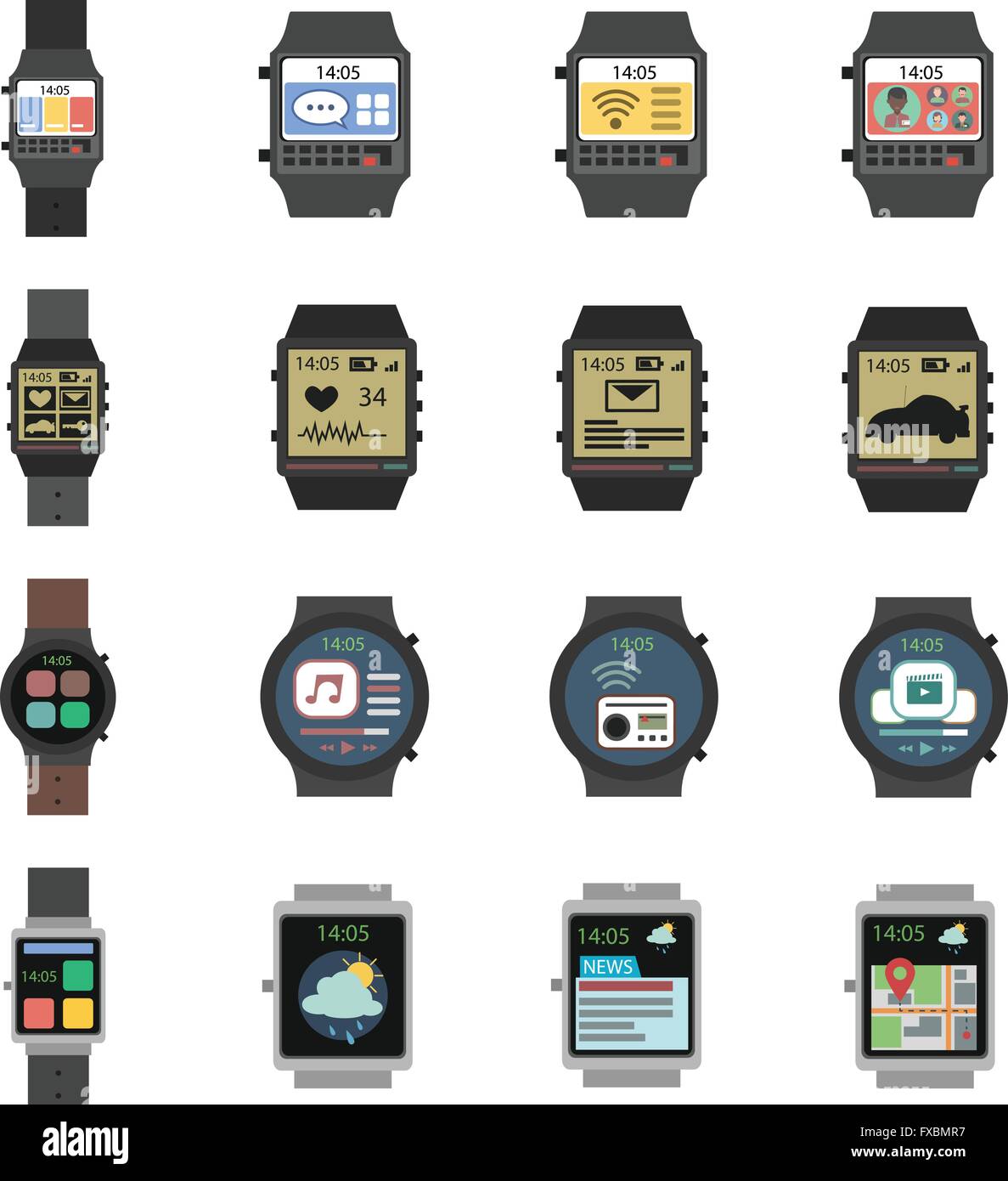 Smart Watch Icon Flat Stock Vector Image & Art - Alamy