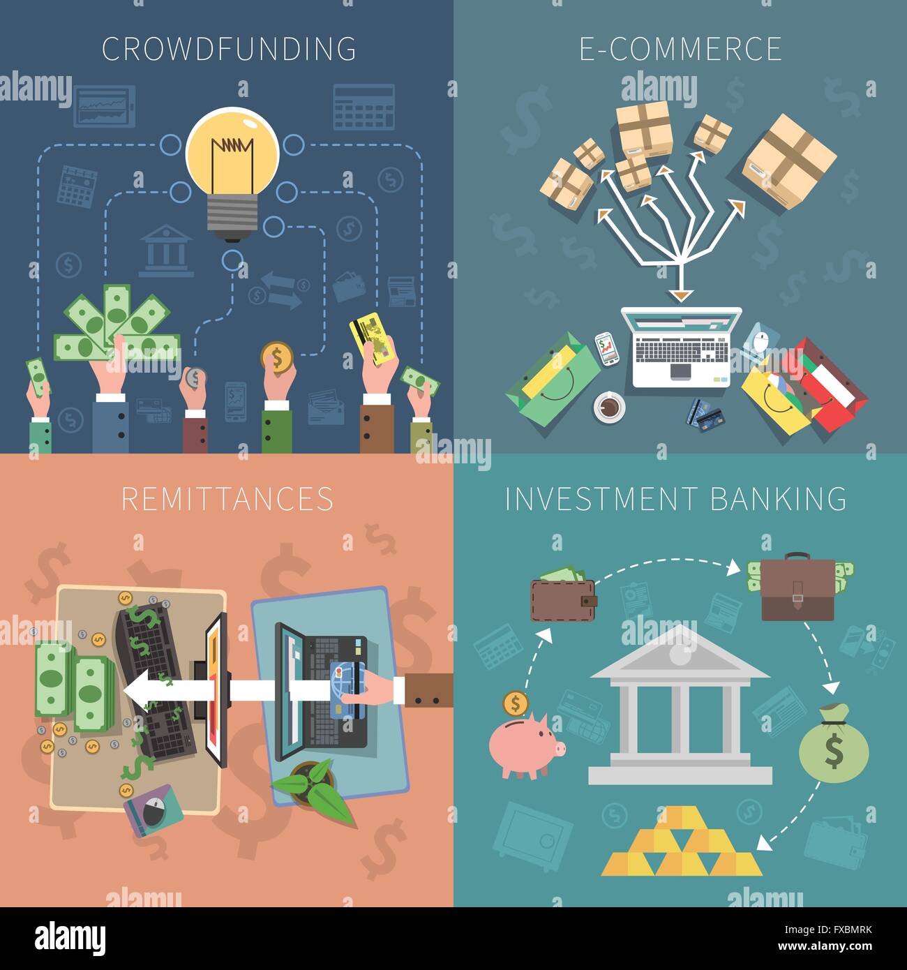 Bank Design Concept Set Stock Vector Image & Art - Alamy