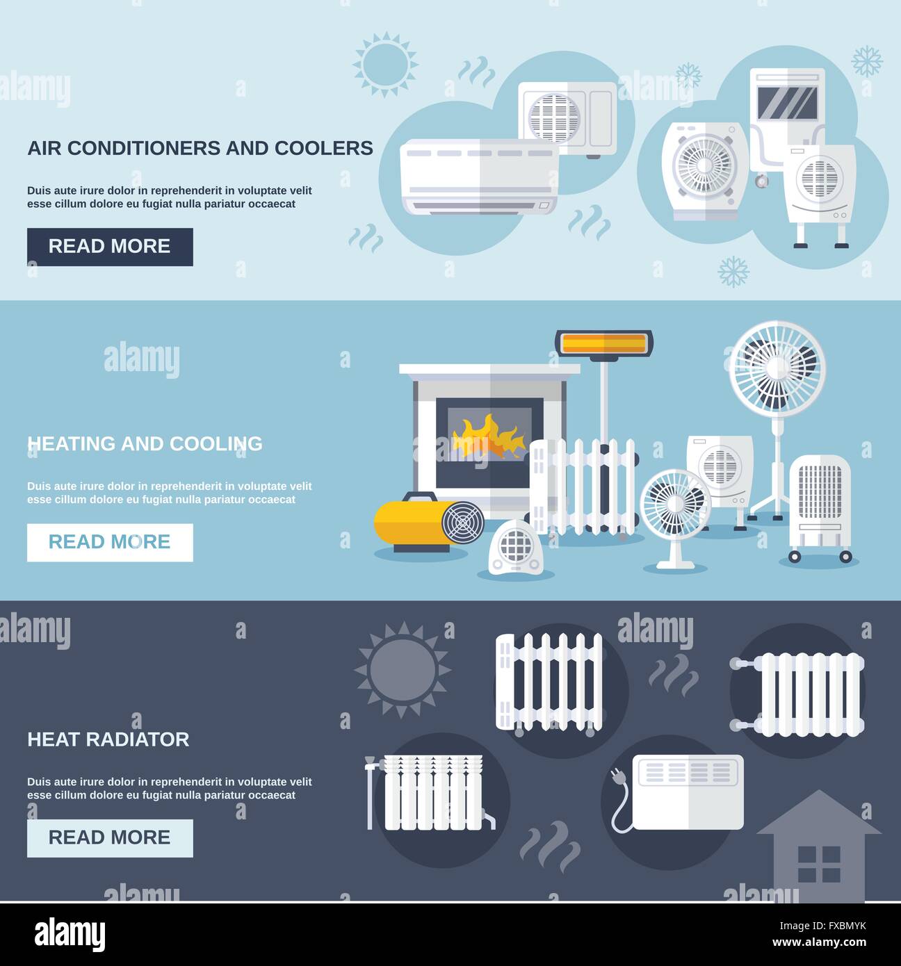 Heating And Cooling Banner Stock Vector Image & Art - Alamy