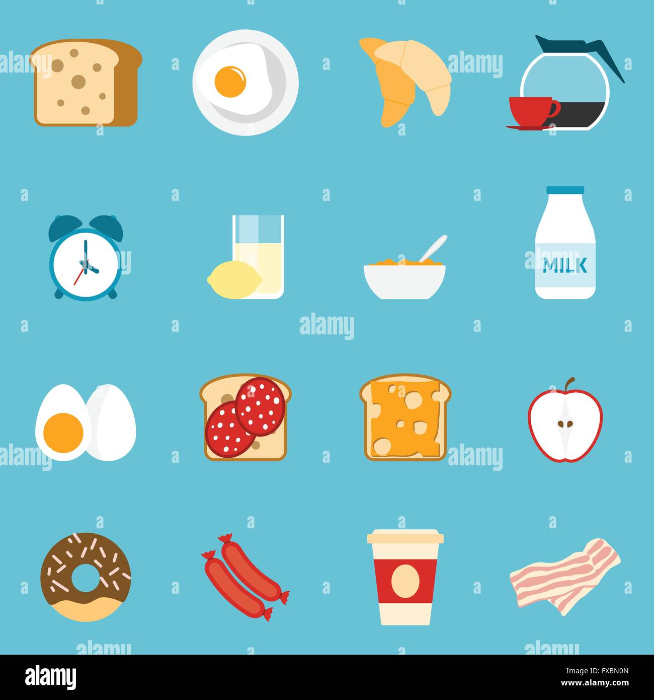 Breakfast icons set Stock Vector Image & Art - Alamy