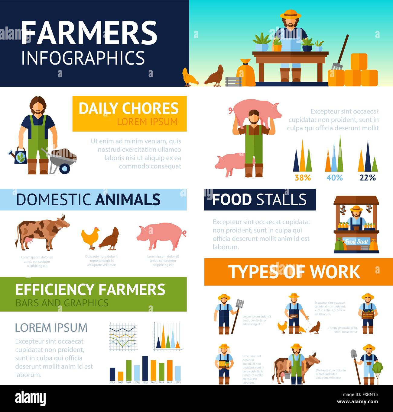 Farmers Infographics Set Stock Vector Image & Art - Alamy