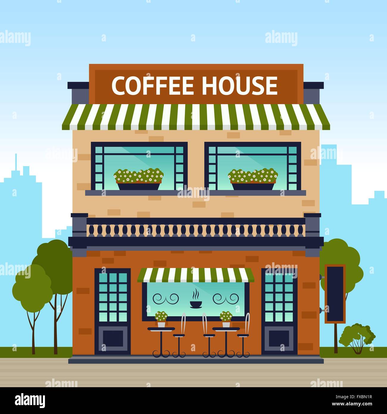 Coffee House Building Stock Vector Image & Art - Alamy