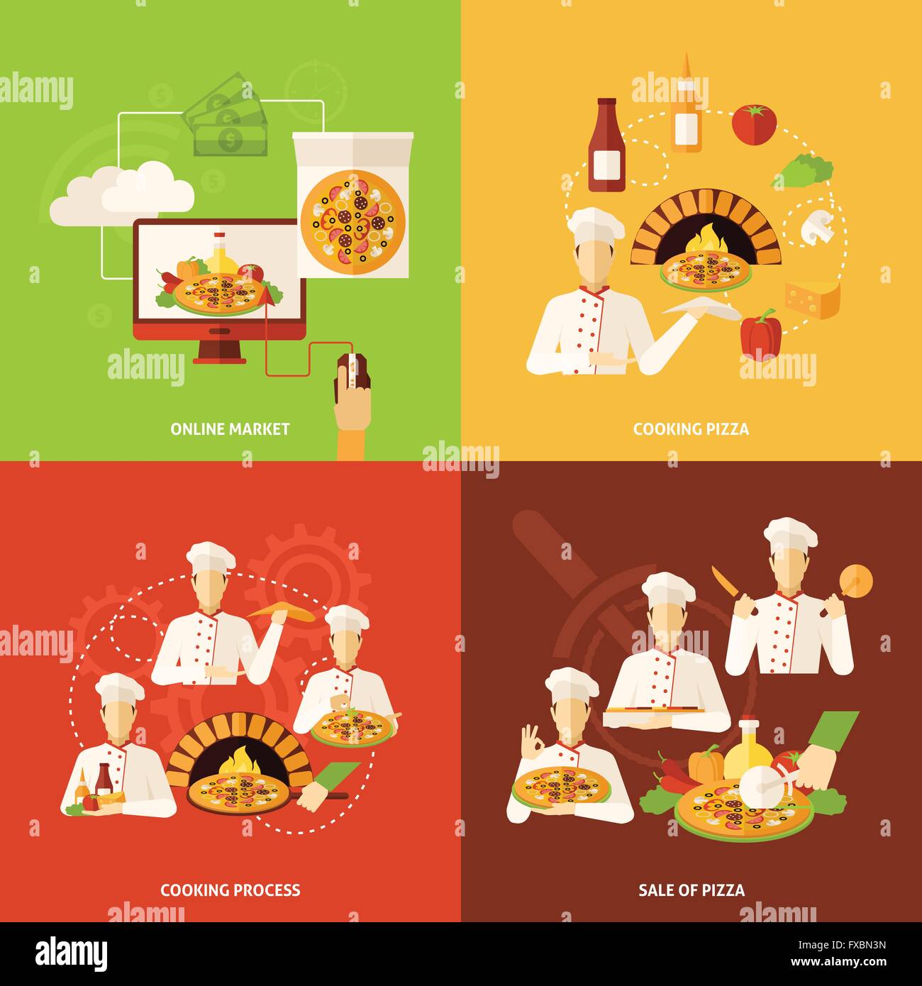 Industry kitchen pizza Stock Vector Images - Alamy