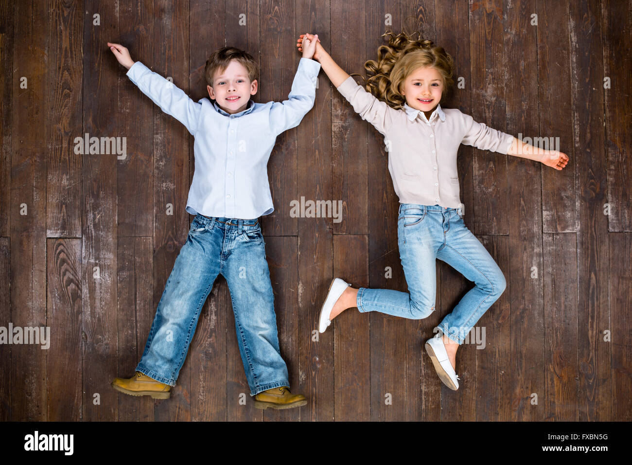 Top view photo of children Stock Photo - Alamy
