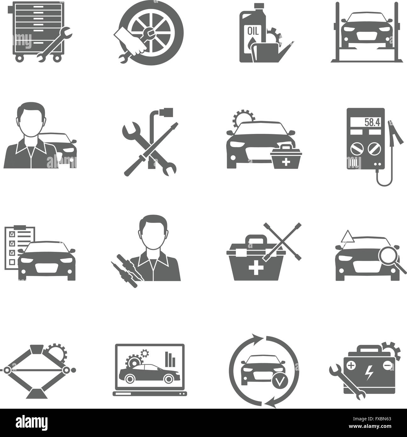 Auto Mechanic Icons Set Stock Vector Image & Art - Alamy