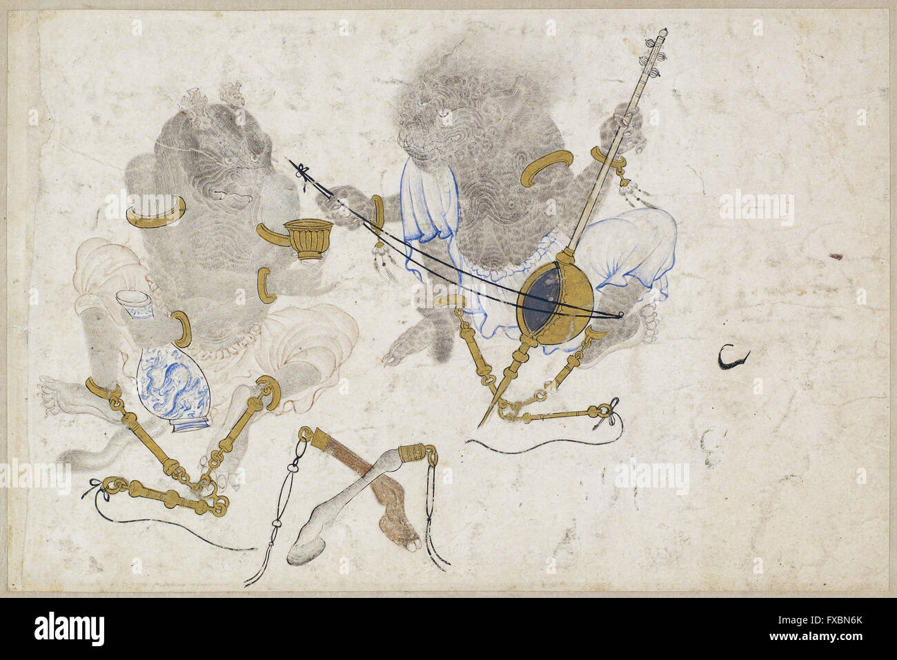 Two demons, fettered - Freer Gallery of Art Stock Photo - Alamy