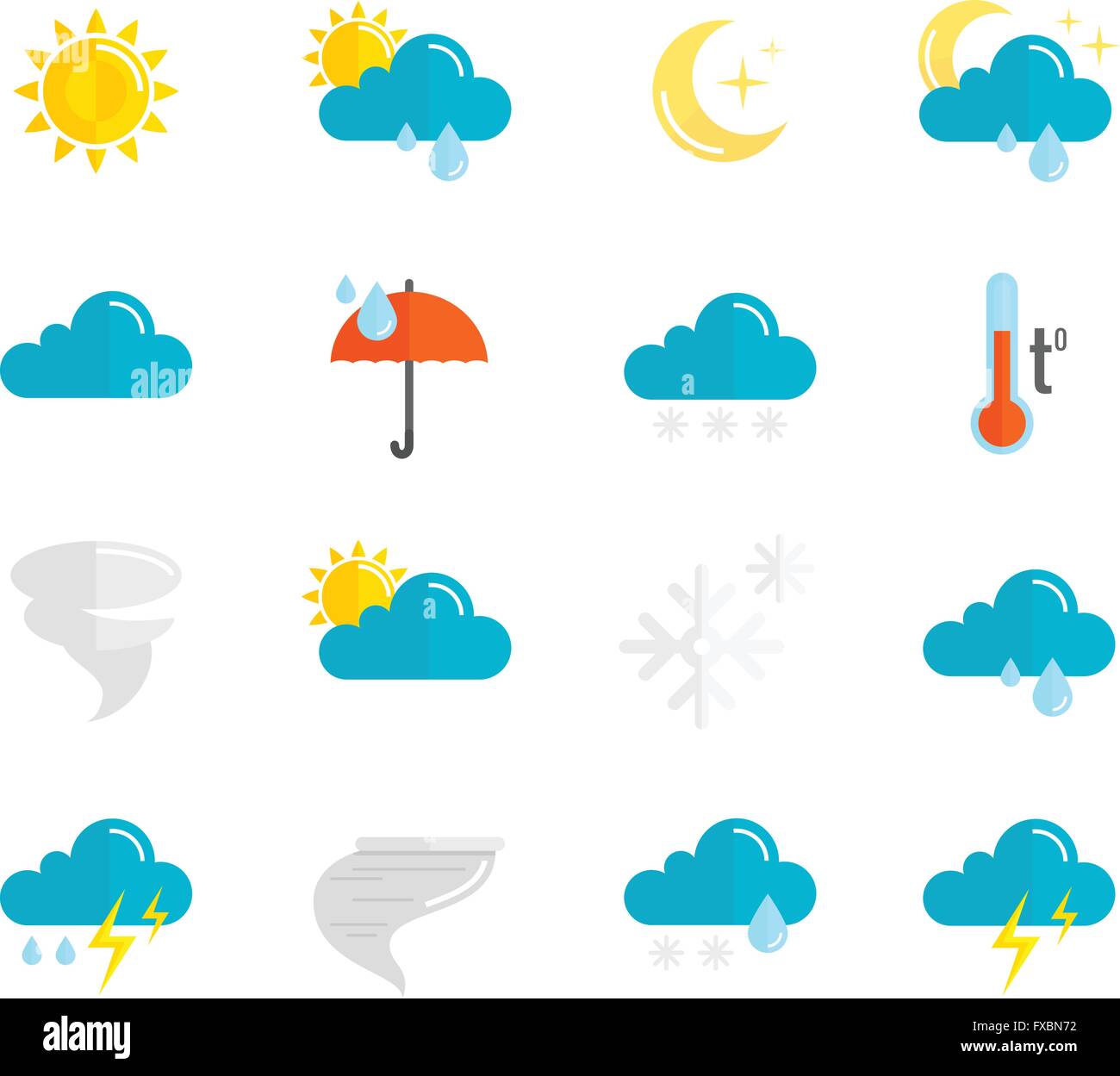 Weather forecast flat design Stock Vector Images - Alamy