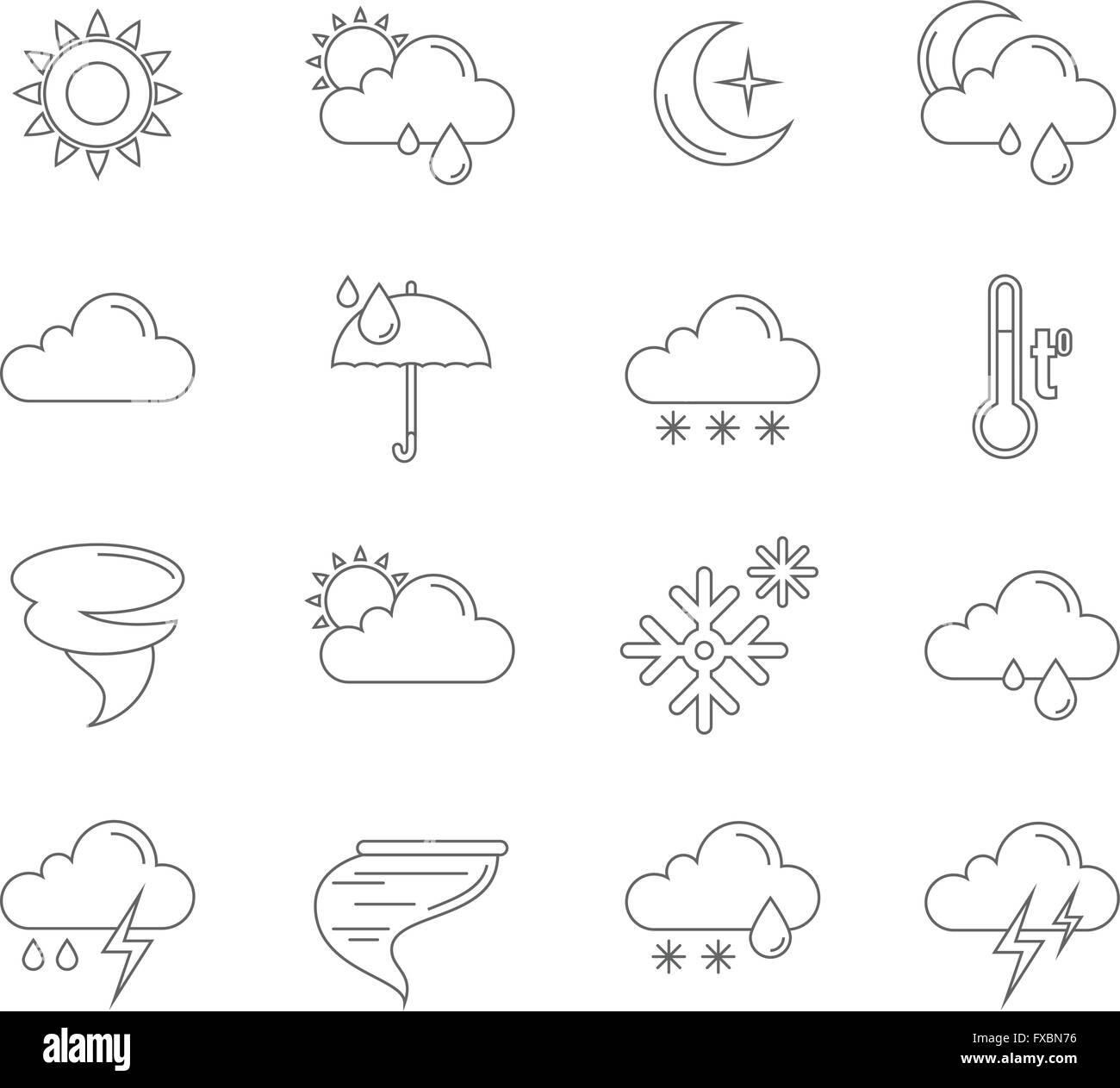 Weather Icons Outline Stock Vector Image & Art - Alamy