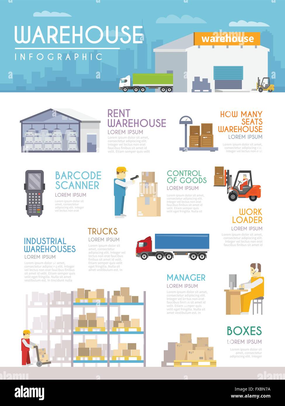Warehouse Infographics Set Stock Vector Image & Art - Alamy