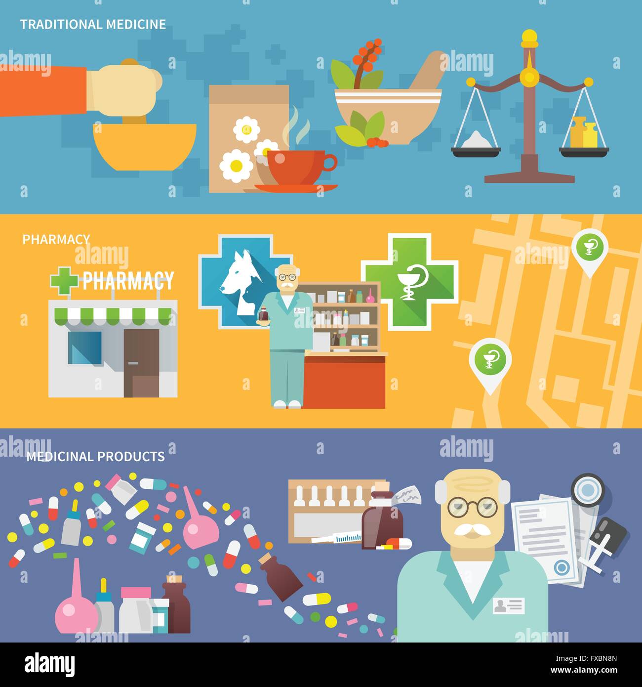 Pharmacist Banner Set Stock Vector Image & Art - Alamy