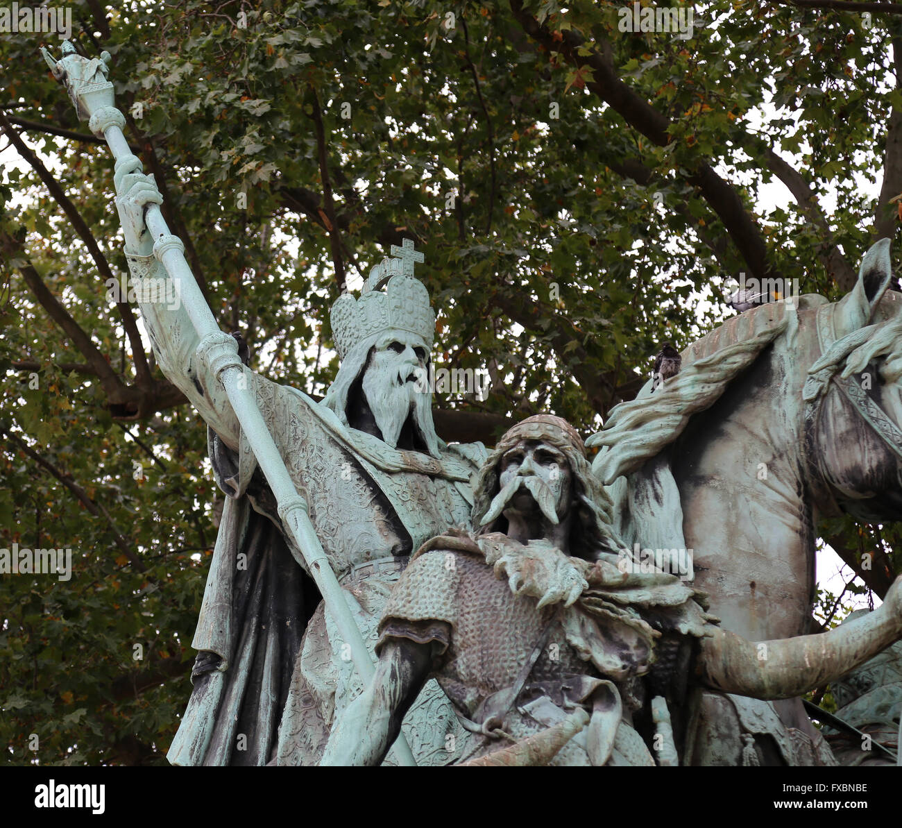 King of the Franks, Charlemagne (748-814) with two of his leaders ...