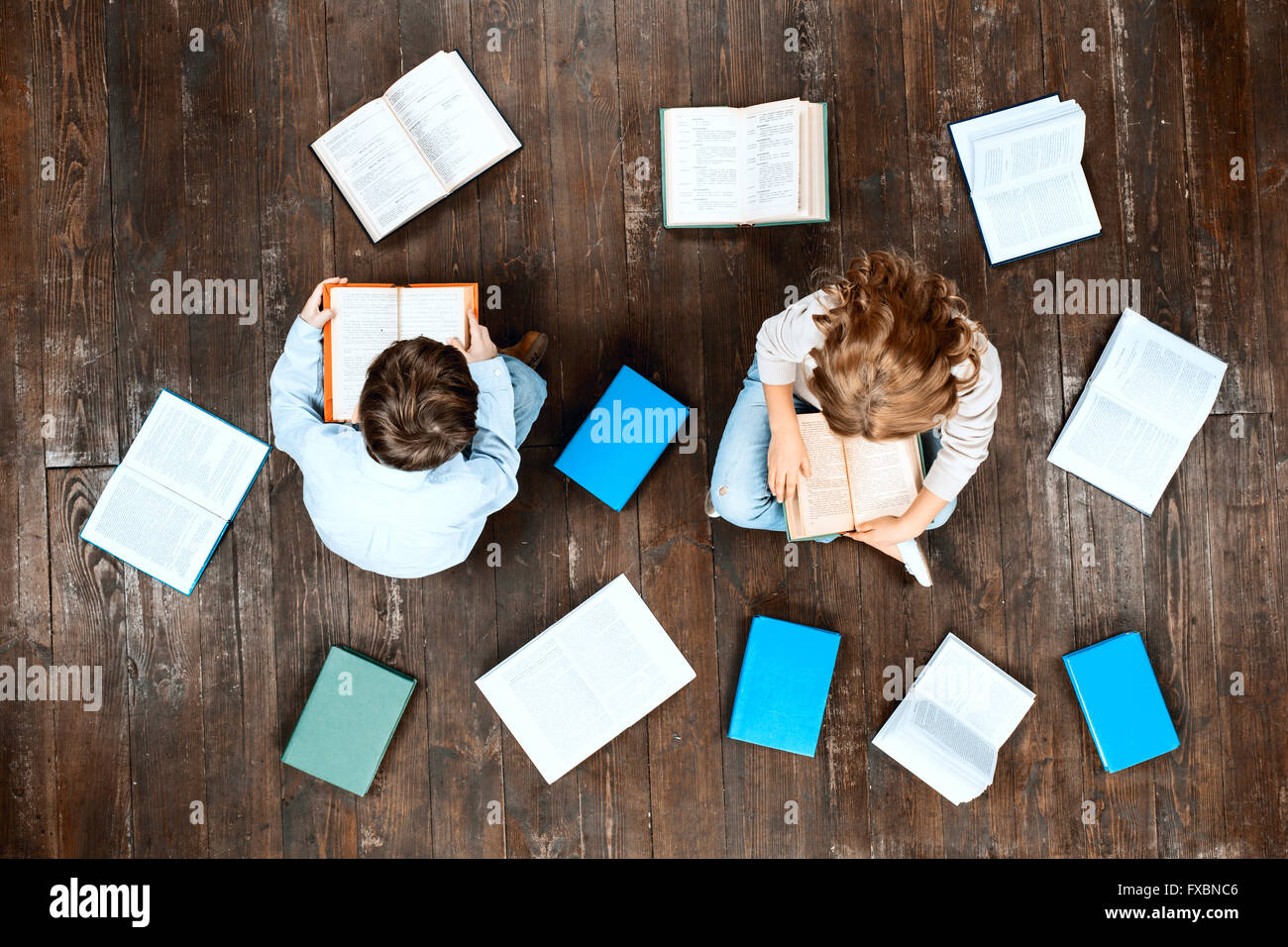 Top view photo of children Stock Photo - Alamy