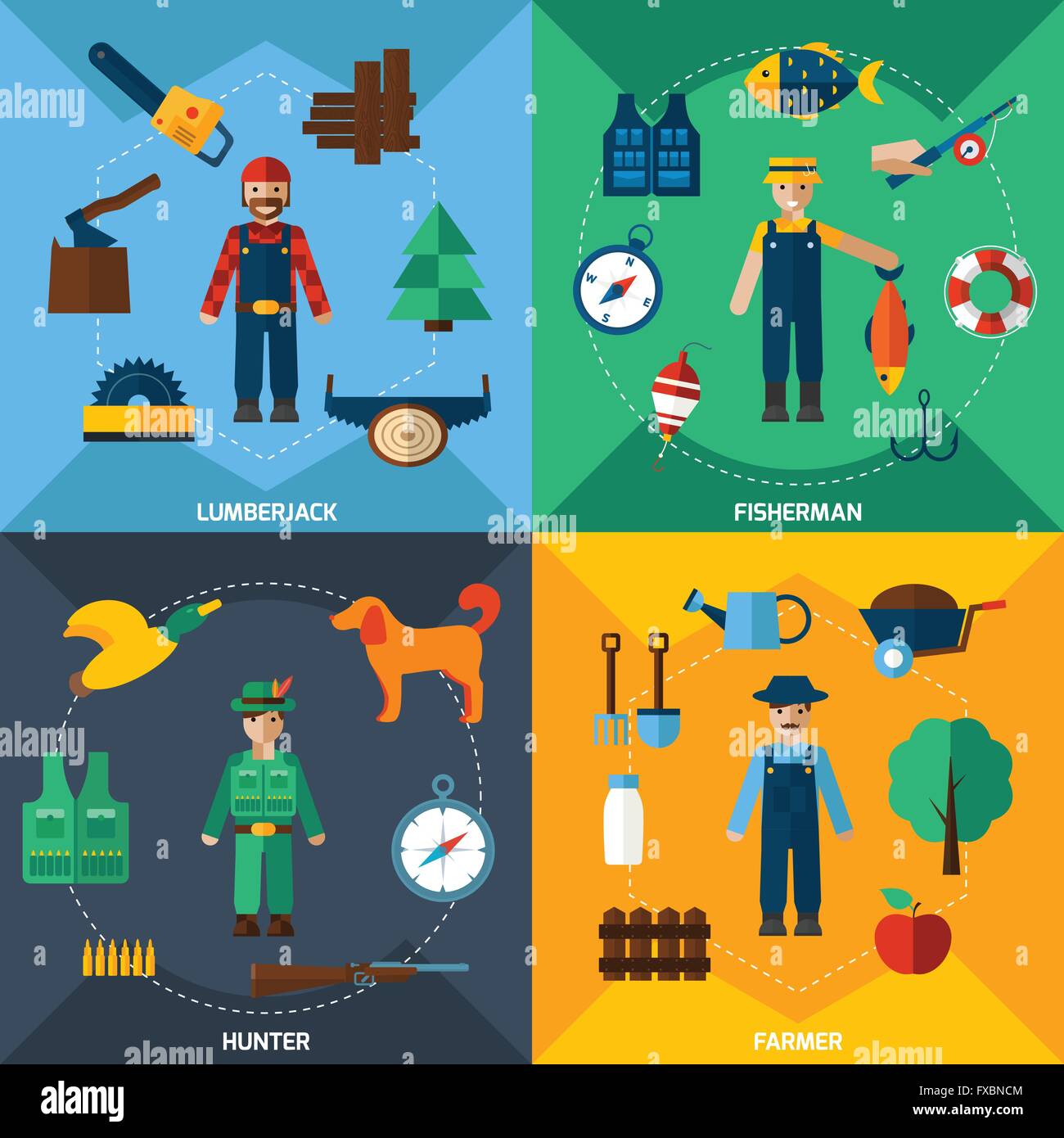 Nature Management Professions Icon Set Stock Vector Image & Art - Alamy